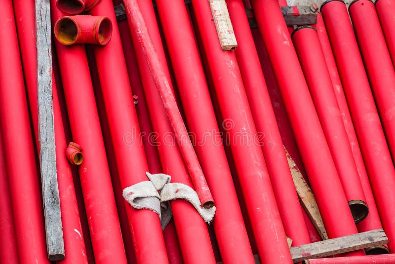 Red metal pipes stock photo. Image of facility, iron - 75670318