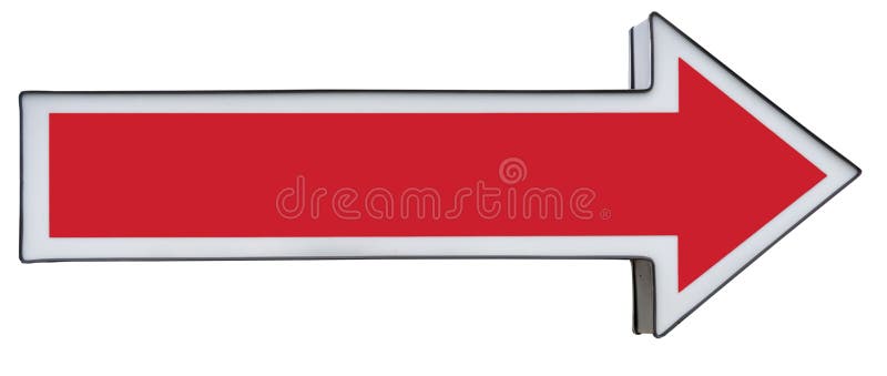 Red Metal and Plastic Direction Arrow Sign Stock Photo - Image of ...