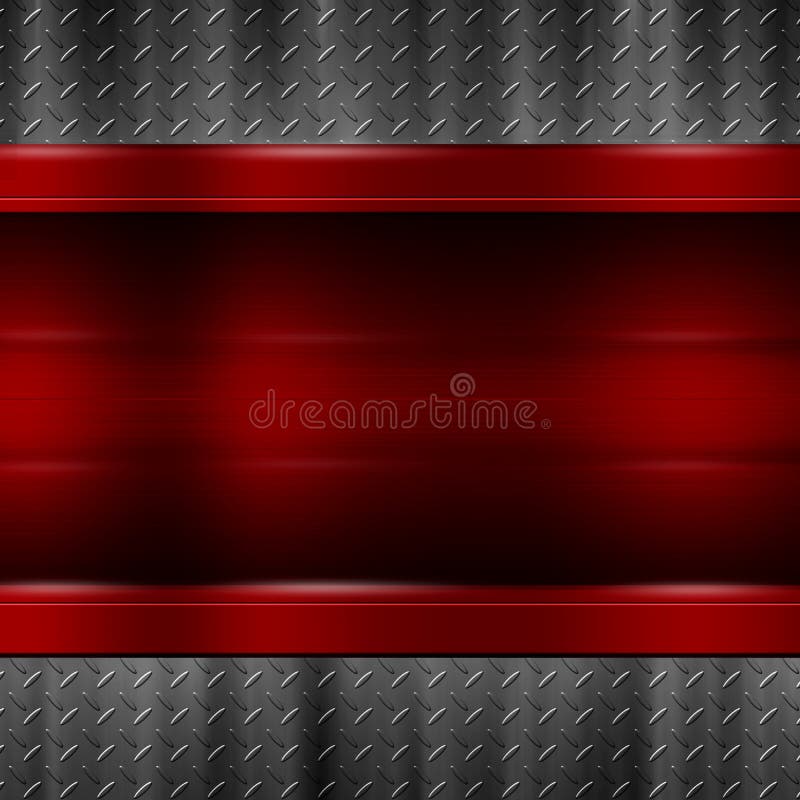 Red Metal Plate on Black Metal Plate for Background and Texture Stock ...