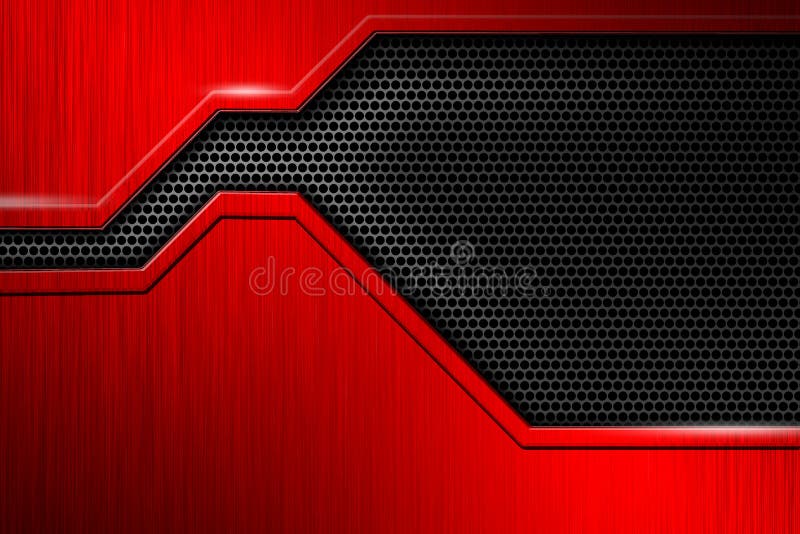 Red Metal Plate on Black Metal Plate for Background and Texture Stock ...