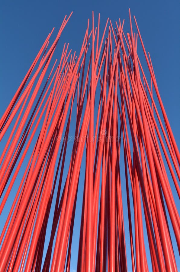 Red metal poles stock photo. Image of metal, fence, lines - 48024102