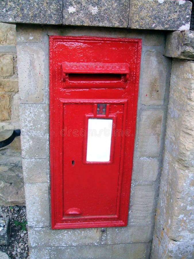 Red Metal Post Box or Mail Box, London, England Stock Photo - Image of ...