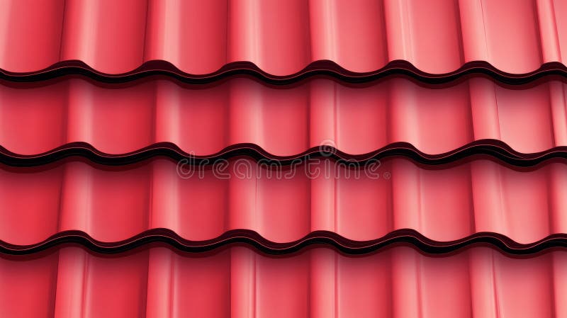 Red Metal Roofing Texture with Wavy Pattern for Durable Construction ...