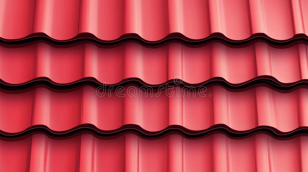 Red Metal Roofing Texture with Wavy Pattern for Durable Construction ...