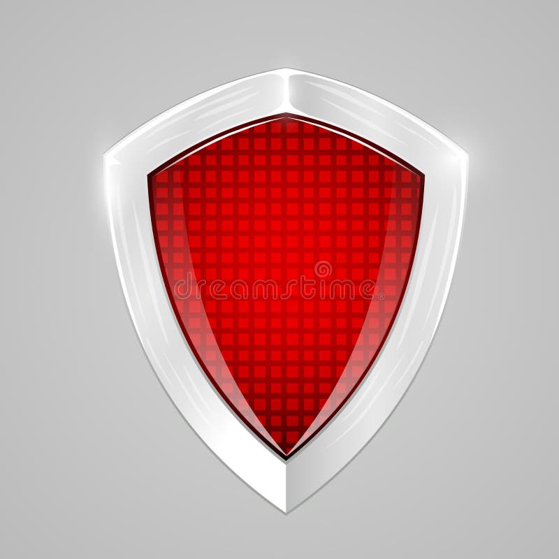 Red Metal Shield. Protection Concept Stock Vector - Illustration of ...