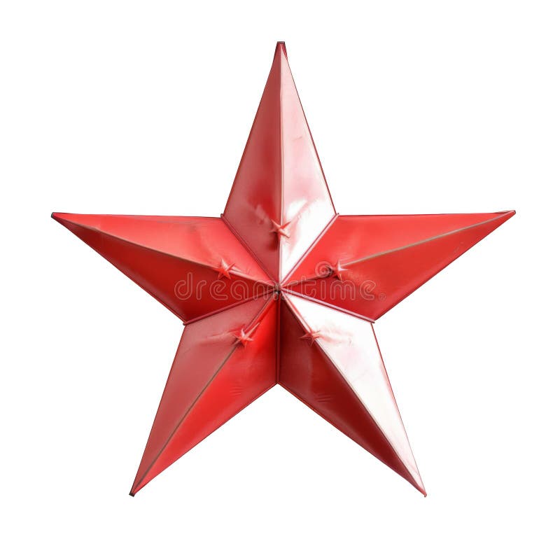 Red Metal Star with Five Points Stock Illustration - Illustration of ...