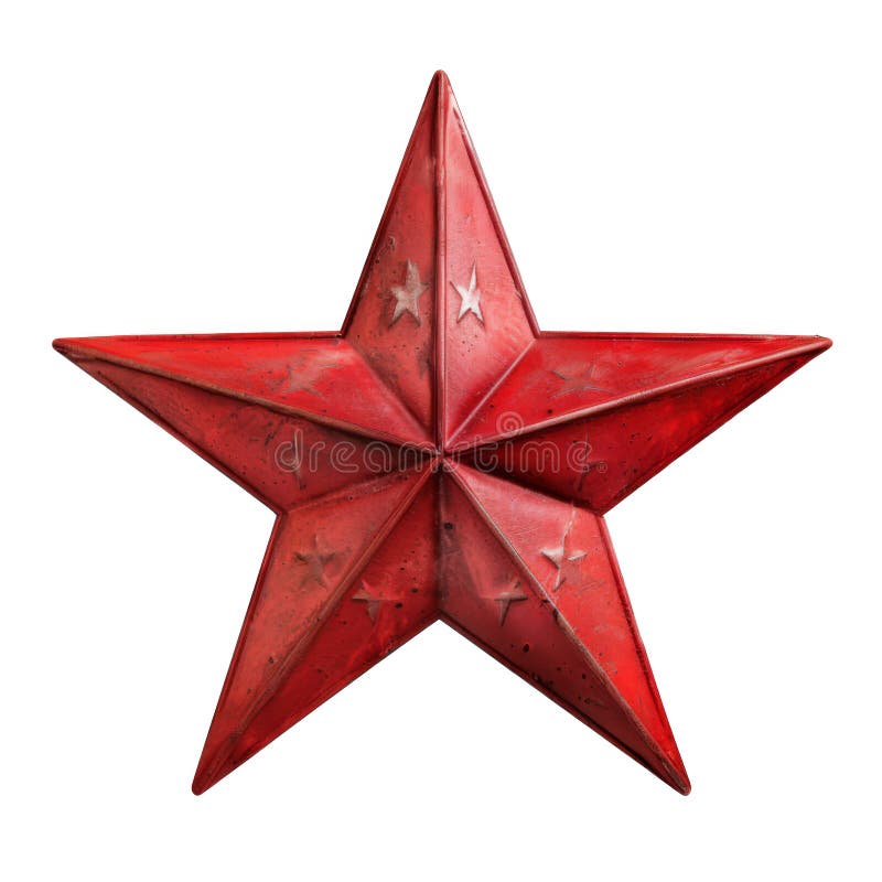 Red Metal Star with White Stars Stock Photo - Illustration of vintage ...