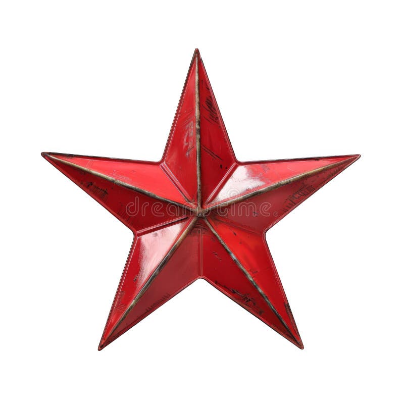 Red Metal Star with Worn Paint and Black Background Stock Image ...