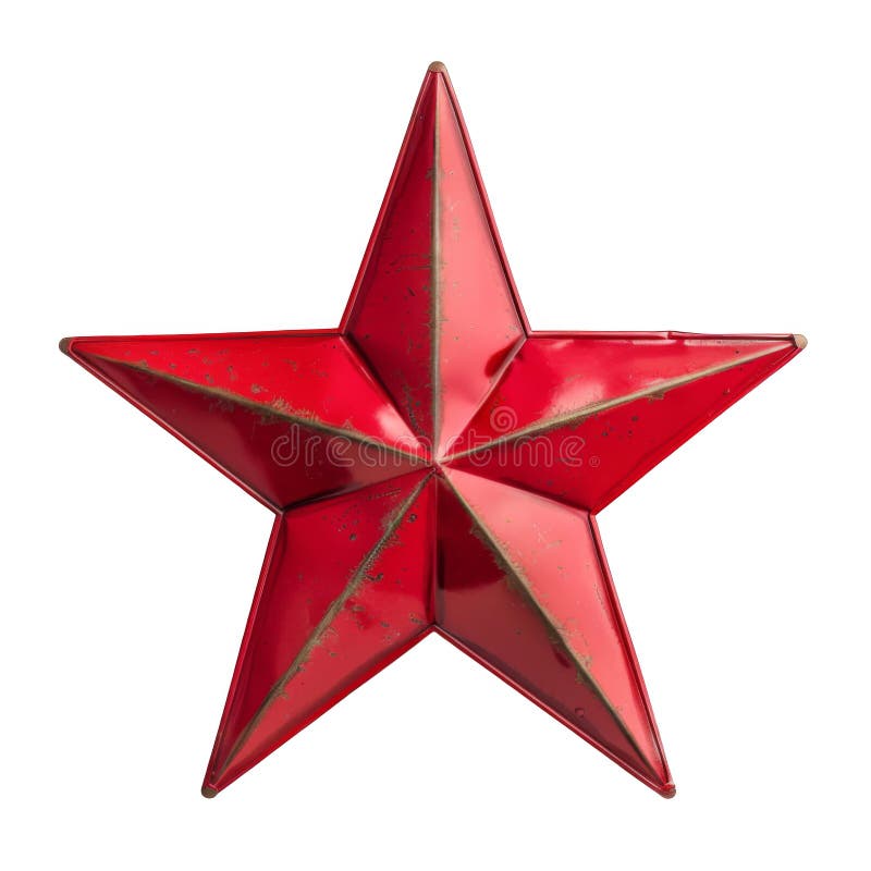 Red Metal Star with Worn Paint and Black Background Stock Image ...