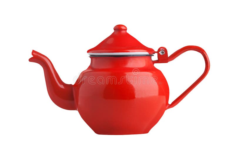 Red Teapot with Clipping Path Stock Image - Image of traditional, china ...