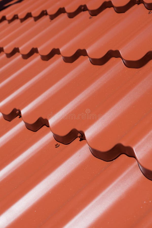 Red Metal Tile with Close Up. Stock Photo - Image of background ...