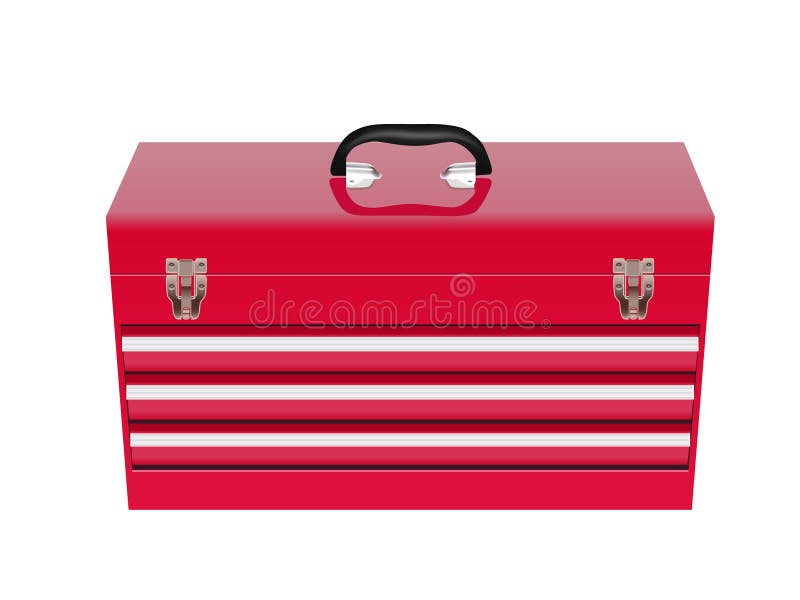 Red metal tool box stock image. Image of toolbox, home - 2142781