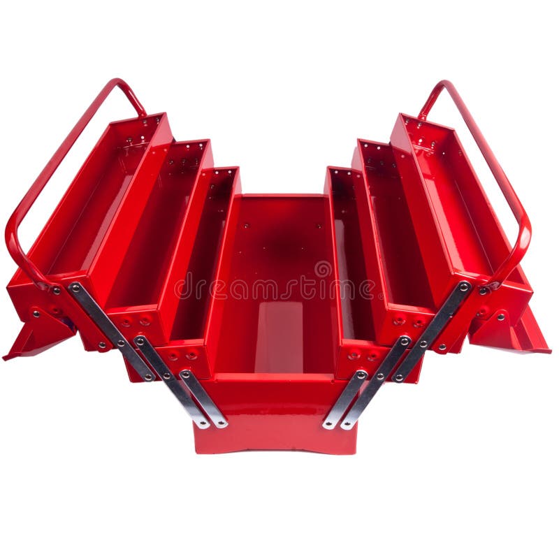 Red Metal Toolbox Isolated on White Stock Image - Image of symbol ...