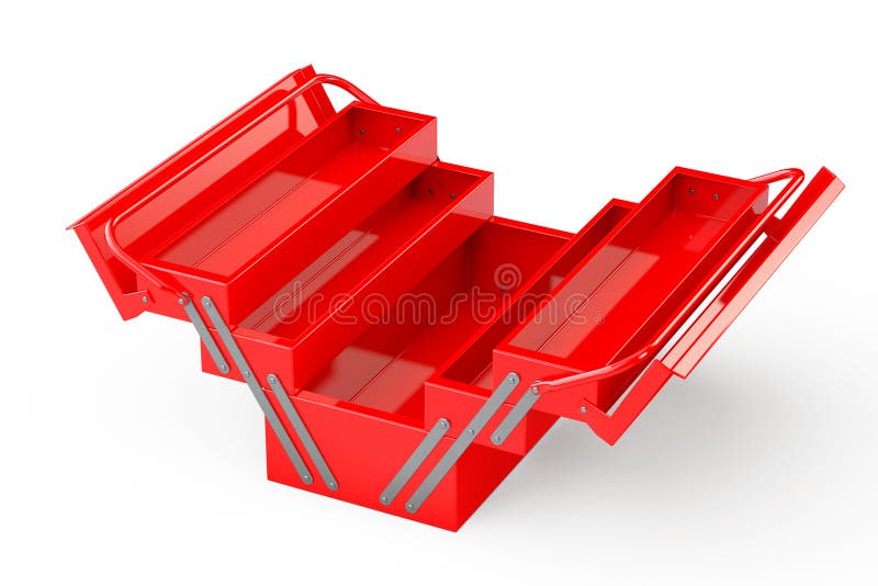 Red Metal Toolbox stock image. Image of improvement, activity - 68976403