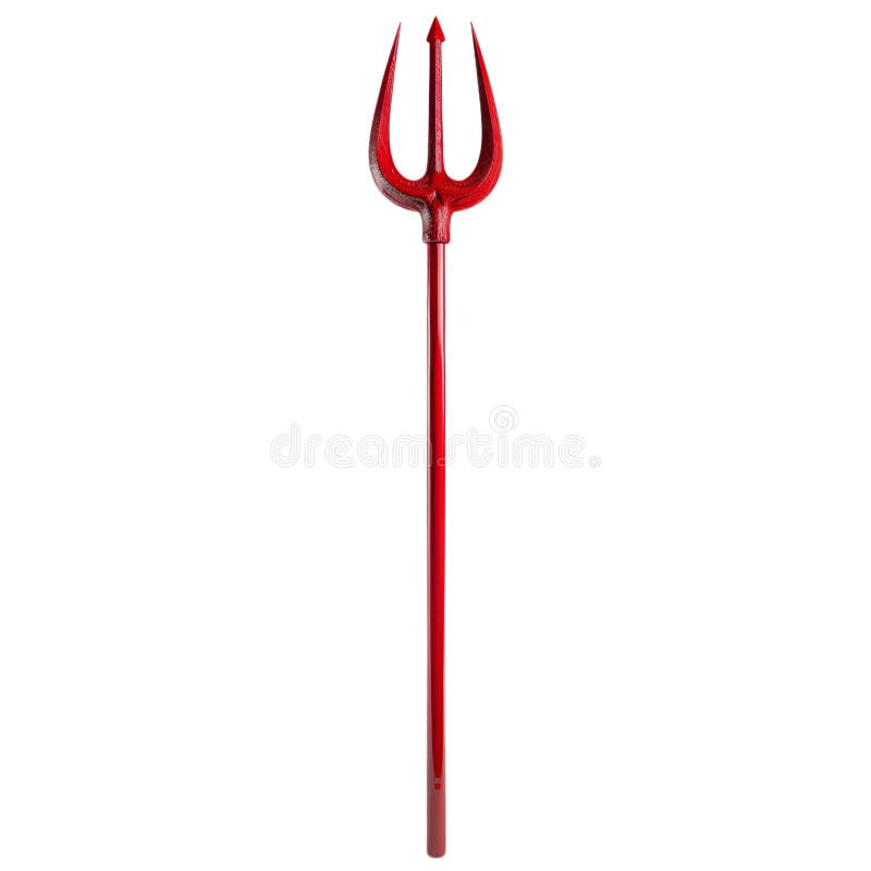 Red Metal Trident with Three Points Isolated on White Background Stock ...
