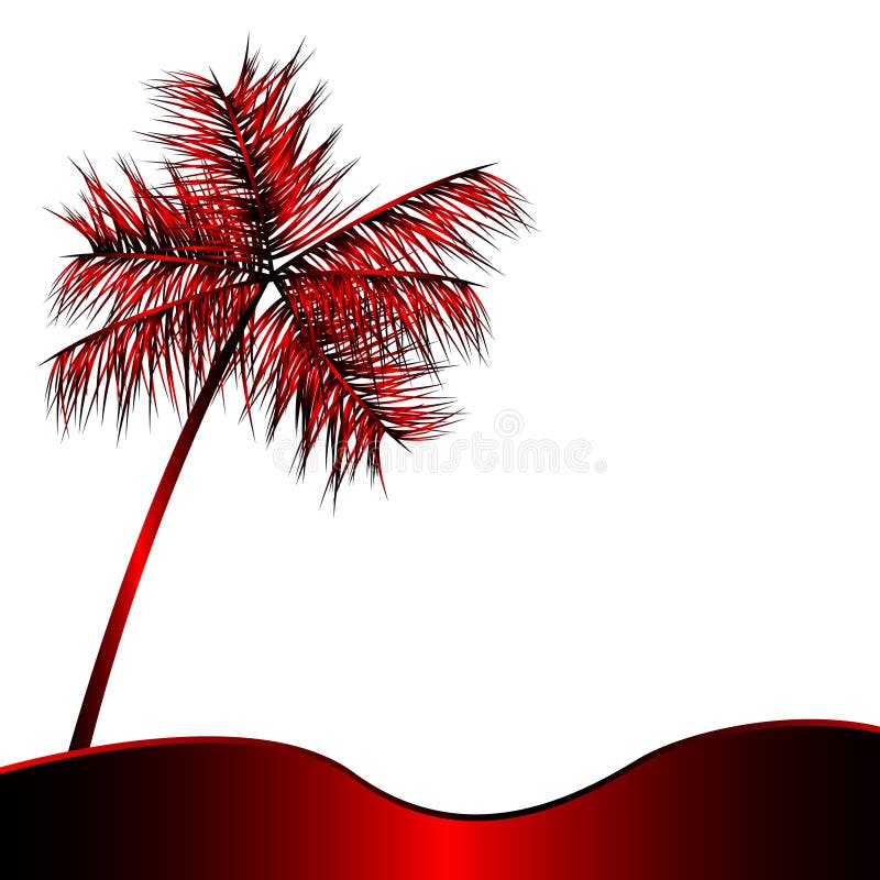 Red metalic palm stock vector. Illustration of swirl, pattern - 6455848