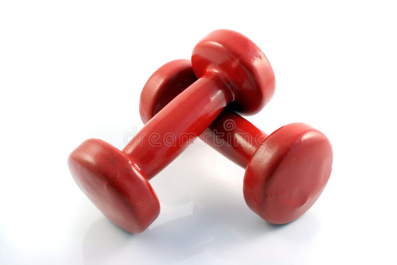 Red dumbell stock photo. Image of dumbell, fitness, studio - 6846818