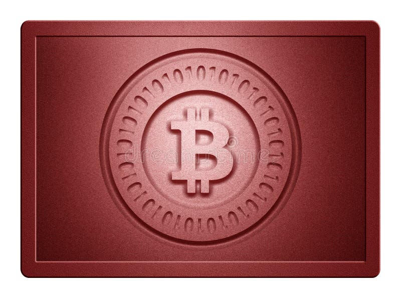 Red Metallic Bitcoin Plate stock image. Image of gold - 43346243