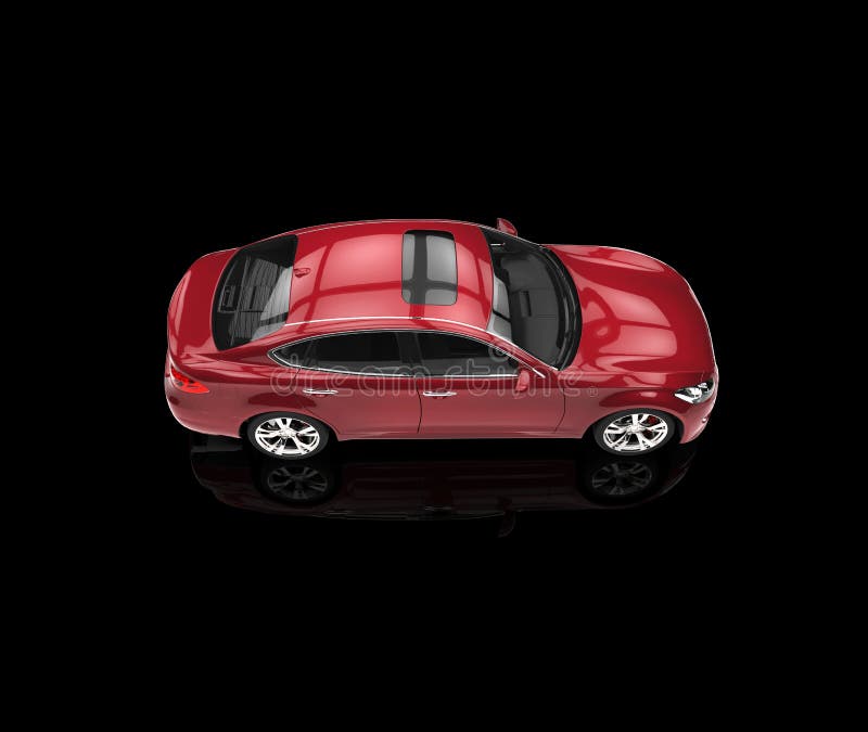 Red Metallic Car on Black Background Stock Photo - Image of silver ...