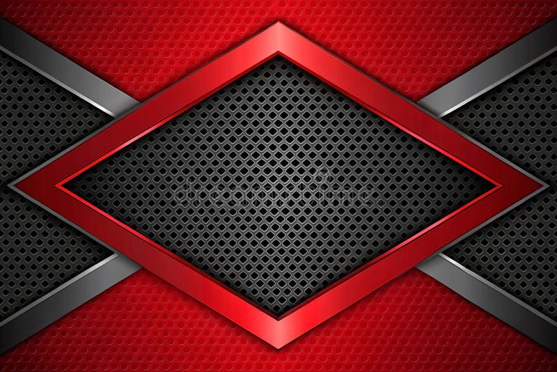 Red Metallic Frame on Textured Background Stock Illustration ...