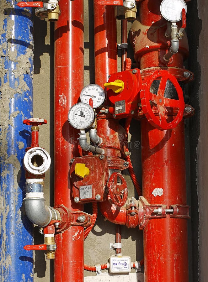 Red metallic pipes stock image. Image of power, metal - 55043935