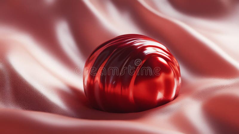 Red Metallic Sphere on Silk Fabric Stock Illustration - Illustration of ...