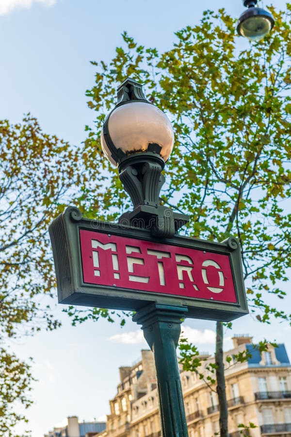 Red Metro Sign in Paris France Editorial Image - Image of travel ...