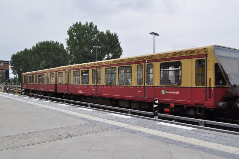 Red Metro Train Subway on Station German Stock Photo - Image of railway ...