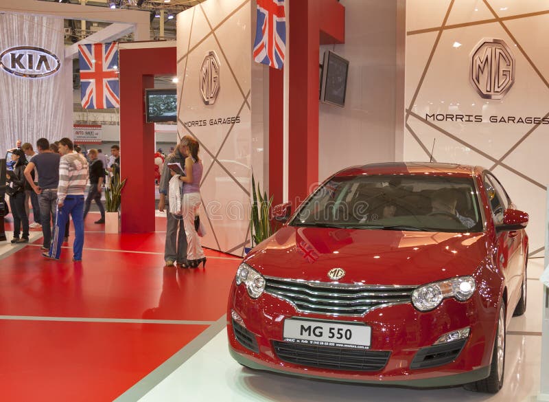 Red MG 550 Car Model on Display Editorial Image - Image of custom, flag ...