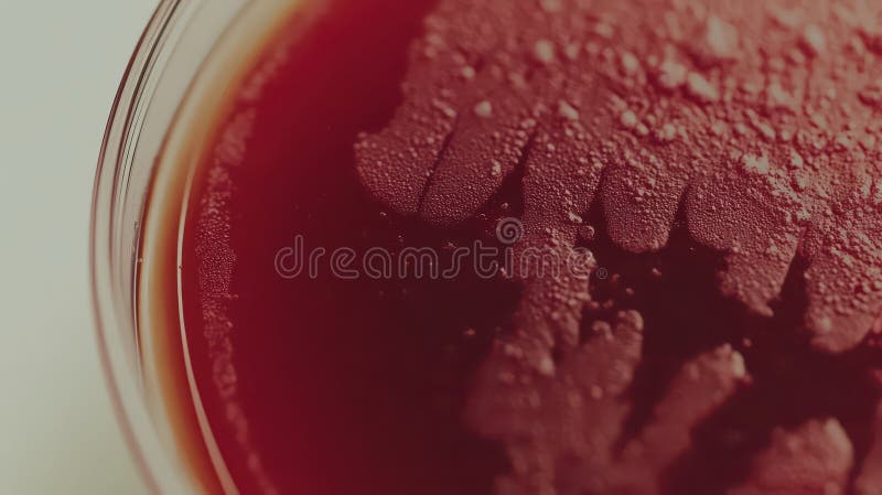 Red Microbial Colony Growth in Petri Dish - Science, Microbiology ...