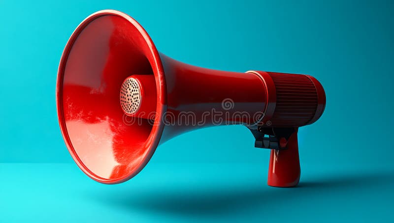A Red Microphone is on a Blue Background Stock Photo - Image of ...