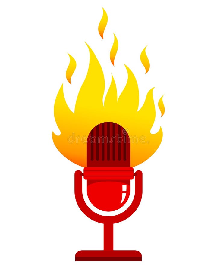 Microphone in Fire stock illustration. Illustration of abstract - 16413121