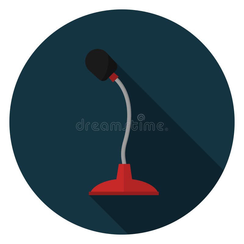 Red Microphone Icon in Flat Design. Stock Illustration - Illustration ...