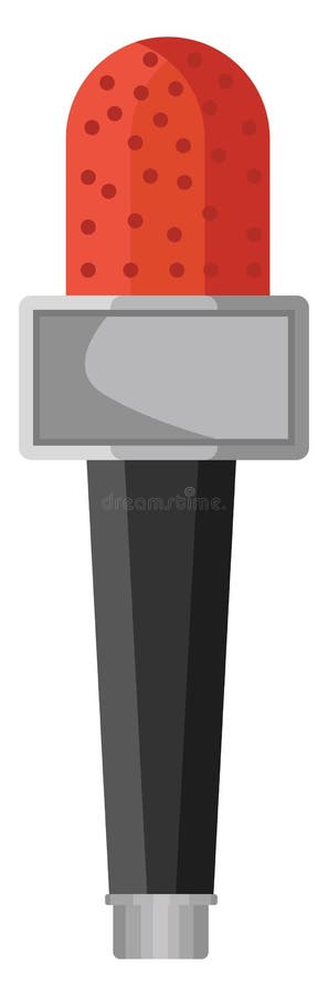 Red microphone, icon stock vector. Illustration of graphic - 262388875