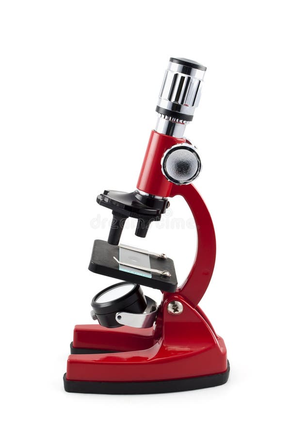 Red microscope stock image. Image of scientific, equipment - 9701847