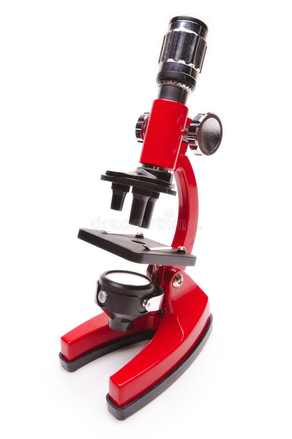 Red microscope stock image. Image of scientific, equipment - 9701847