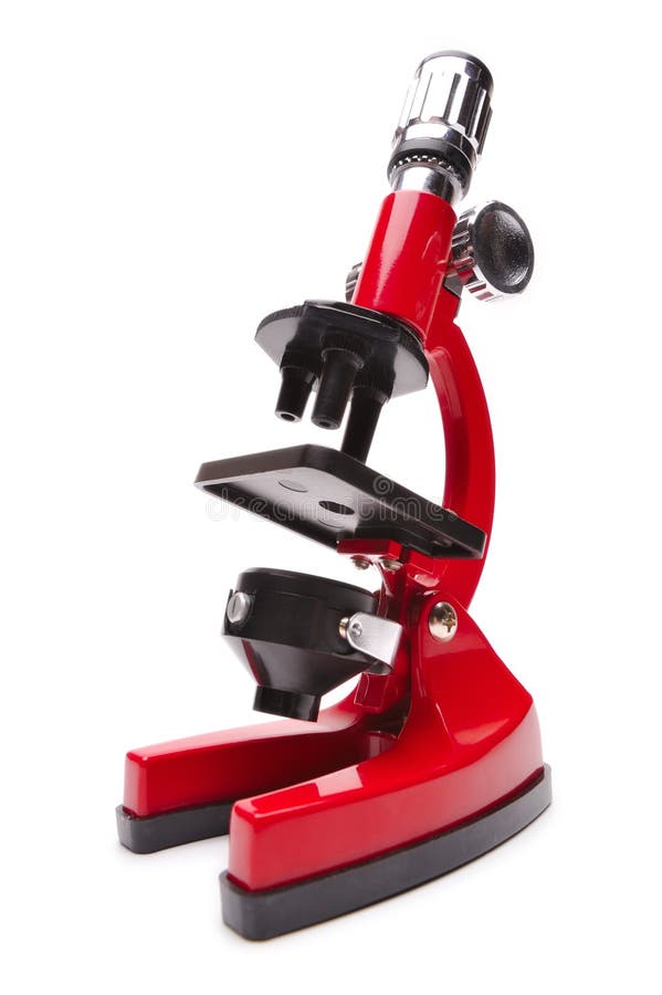 Red microscope stock image. Image of scientific, equipment - 9701847