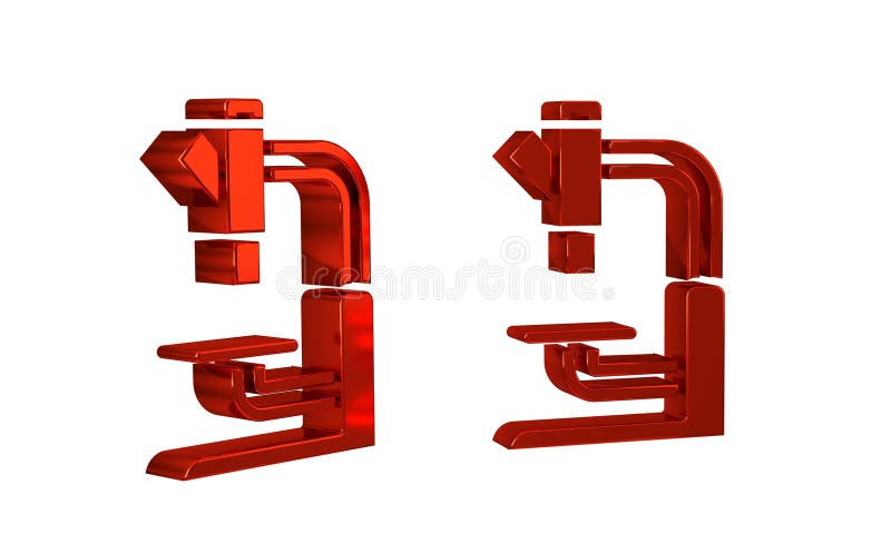 Red microscope stock image. Image of scientific, equipment - 9701847