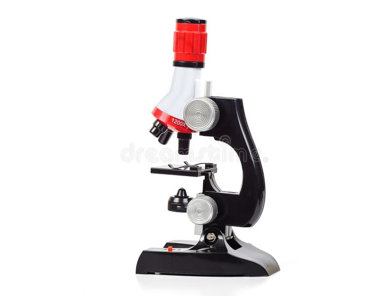 Red Microscope ,science Tool on White Stock Photo - Image of ...