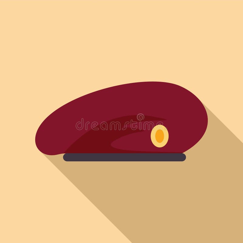 Red Military Beret with a Yellow Insignia Lying on Light Background ...