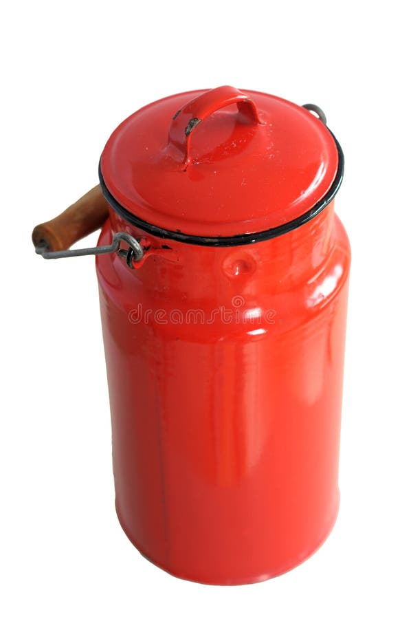 Red milk can stock image. Image of vintage, black, isolated - 11130245
