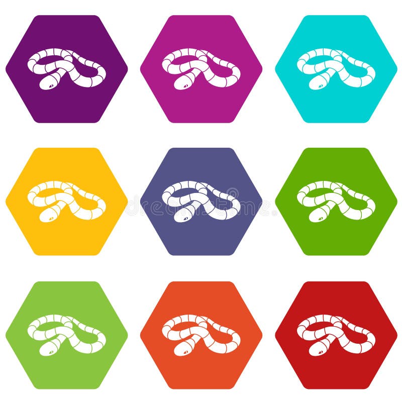 Red Milk Snake Icons Set 9 Vector Stock Vector - Illustration of mamba ...