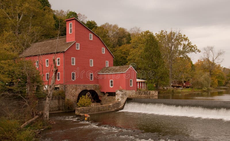 The Red Mill stock photo. Image of trees, village, museum - 28196506