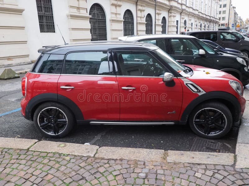 Red Mini car editorial stock photo. Image of transport - 175980603