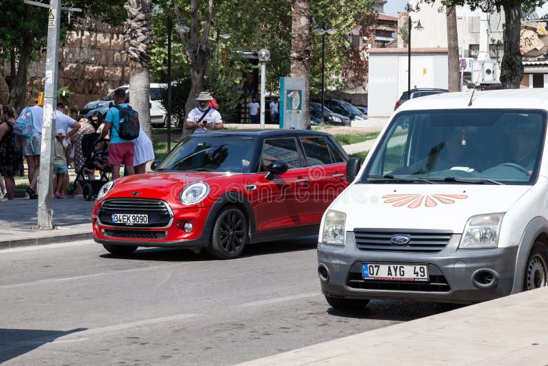 Red Mini Cooper Hatch Car of Second Generation R56 Parked at Street ...