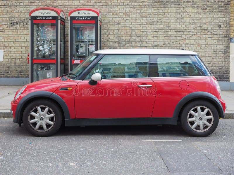 Red Mini Minor in London editorial photography. Image of england - 60798052