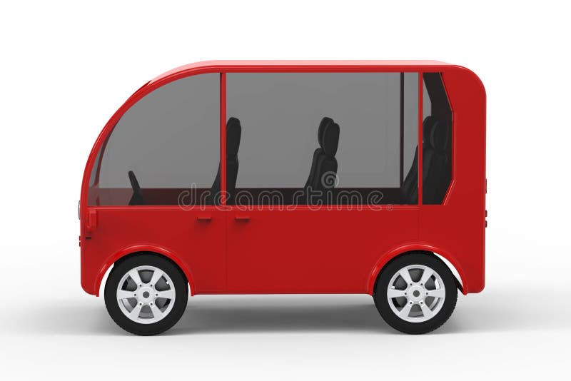 Red Mini Van or Shuttle Bus Stock Illustration - Illustration of energy ...