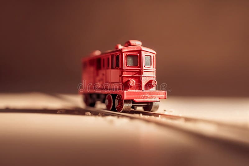 Red Miniature Train Engine. Generative AI Stock Illustration ...