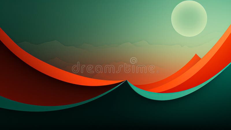 Red Minimalism a Striking Sharp Element Set Against a Rich Green ...