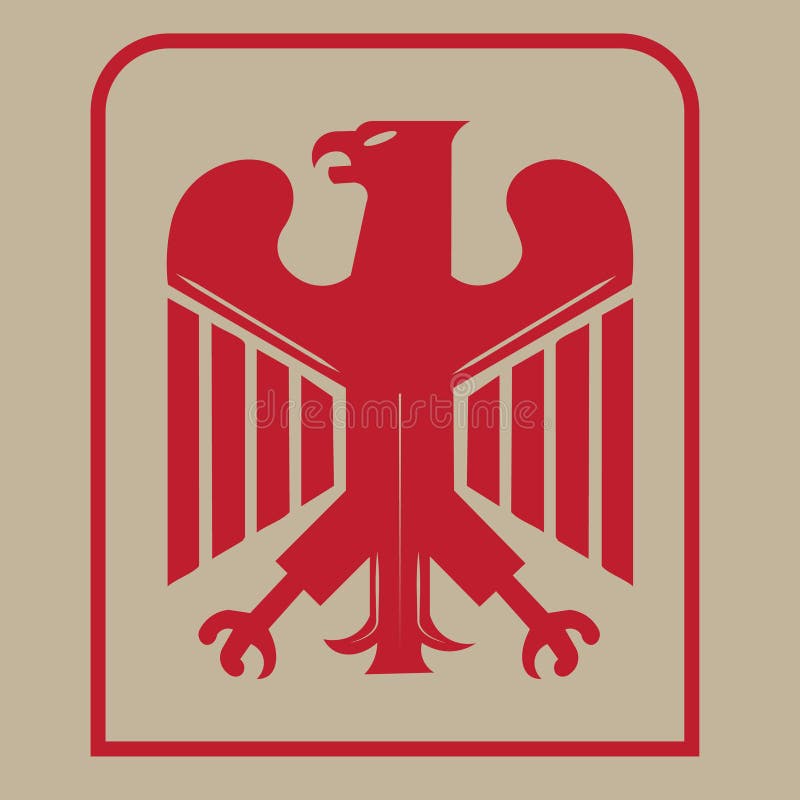 Red Minimalist Eagle Emblem - Vector Design with Bold Wings Stock ...